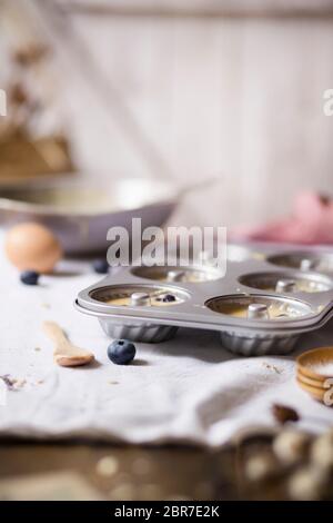 Baking mini pound cakes in silicone molds shaped as on owls Stock Photo ...