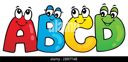 Cartoon ABCD letters theme 2 - picture illustration Stock Photo - Alamy