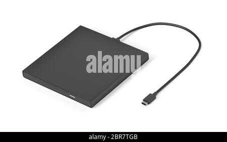 Portable usb optical disc drive on white background Stock Photo - Alamy