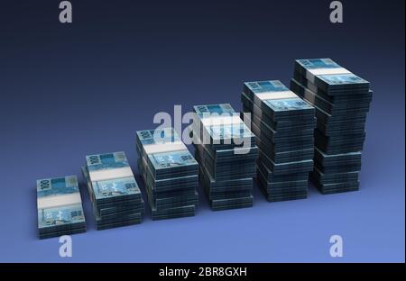 Brazilian Real Bar Graph (On blue background Stock Photo - Alamy