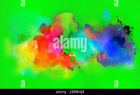 Abstract gouache painting different bright colors. Art painting Stock ...