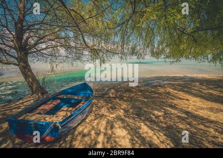 Stony shore of Ohrid lake in Summer, North Macedonia Stock Photo - Alamy