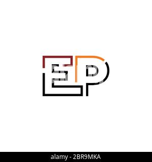EP E P Letter Logo Design with Swoosh and Black Lines. Modern Creative ...