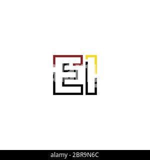 monogram EI alphabet initial line art logo vector, initial logo, logo, logo vector, alphabet ...