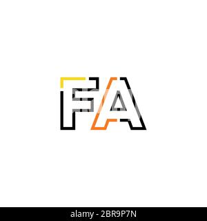 Initial FA logo template with modern frame. Minimalist FA letter logo ...