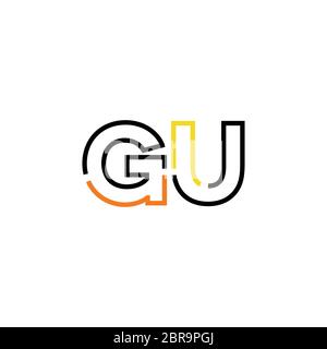 GU letter Type Logo Design vector Template. Abstract Letter GU logo ...