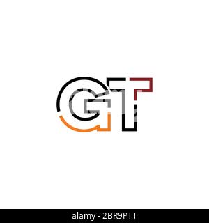 Initial GT logo template with modern frame. Minimalist GT letter logo ...