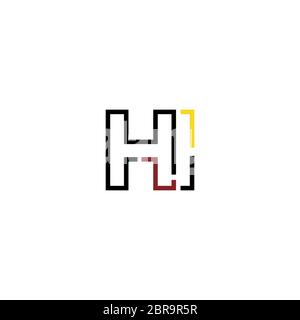 Initial HI logo template with modern frame. Minimalist HI letter logo ...