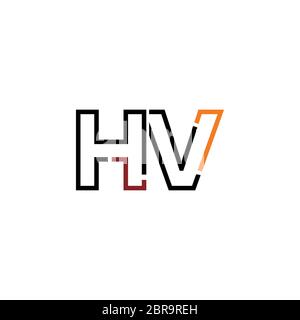 Initial HV logo template with modern frame. Minimalist HV letter logo ...