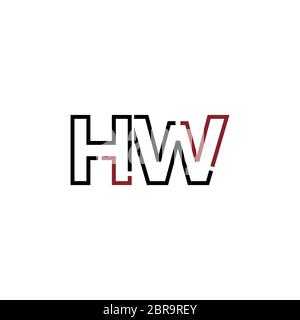 HW Logo Design Vector Template. Initial Circle Letter HW Vector ...