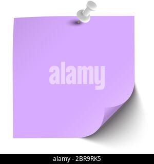 vector illustration of colored sticky note with pin needle Stock Photo ...
