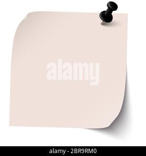 vector illustration of colored sticky note with pin needle Stock Photo ...