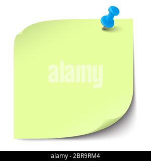 vector illustration of colored sticky note with pin needle Stock Photo ...