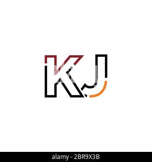 Initial KJ logo template with modern frame. Minimalist KJ letter logo ...