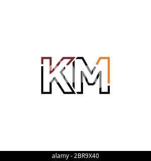 Initial KM letter Logo Design vector Illustration. Abstract Letter KM logo Design Stock Vector ...