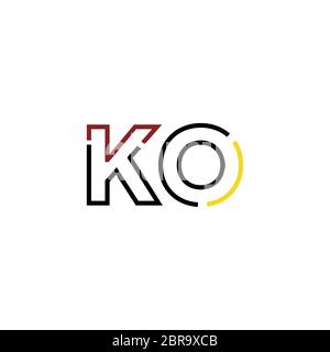 Initial KO letter Logo Design vector Illustration. Abstract Letter KO ...