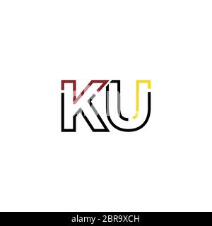 Initial KU logo template with modern frame. Minimalist KU letter logo vector illustration design ...