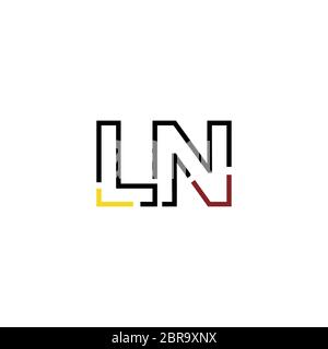 LN Initial Letter logo icon design template elements with wave colorful ...