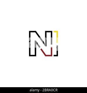 NI N I letter logo design. Initial letter NI uppercase monogram logo ...