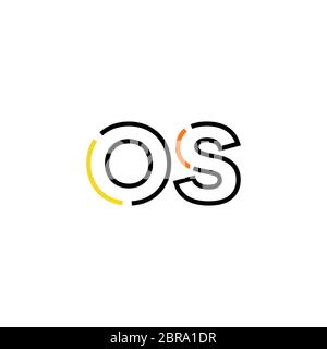 OS logo or SO monogram. OS letter logo template elements. personal ...