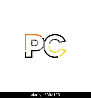 Initial PC logo template with modern frame. Minimalist PC letter logo ...