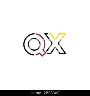 QX Logo letter monogram shape line golden vector template. Business ...