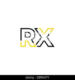 RX R X Letter Logo Design with Swoosh and Black Lines. Modern Creative ...