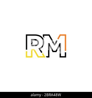 RM Monogram logo letter with simple continued shape style geometric ...