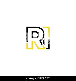 Initial RI logo template with modern frame. Minimalist RI letter logo ...