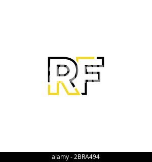 Initial RF logo template with modern frame. Minimalist RF letter logo ...