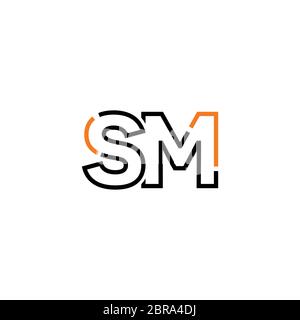 Initial letter SM logo template colored silver blue design for business ...