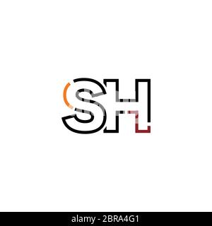 Initial letter SH logo template colored blue green circle swoosh design ...