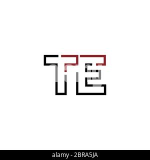 Initial TE logo template with modern frame. Minimalist TE letter logo ...