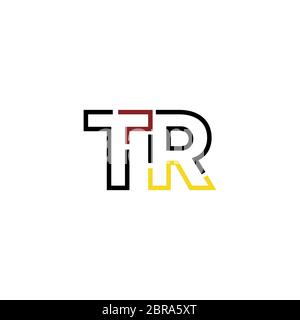 Initial TR logo template with modern frame. Minimalist TR letter logo ...
