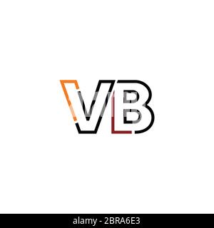 Creative Letter VB Logo Vector Template With Black Color. VB Logo ...