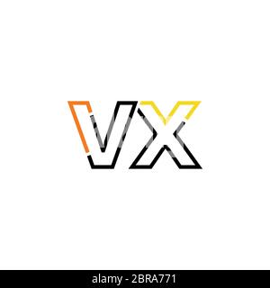 Creative Letter VX Logo Vector Template With Black Color. VX Logo ...