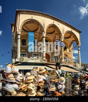 Scenic exterior view of Tzistarakis Mosque a historic Ottoman Mosque ...