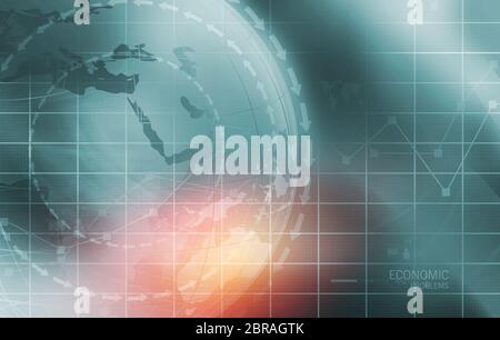 Global Economic Problems with Analytical Graph in Background, Earth ...
