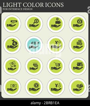hand and money web icons for user interface design Stock Photo - Alamy