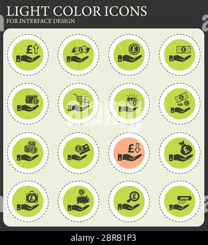 hand and money web icons for user interface design Stock Photo - Alamy