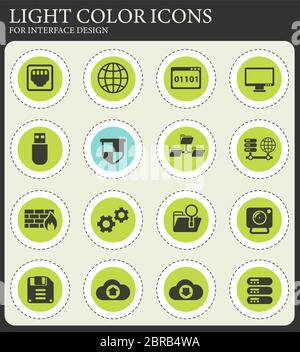 Hosting provider vector icons for user interface design Stock Photo - Alamy