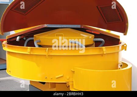 Yellow Mobile Cement Mixer Machine for Construction Site Stock Photo ...