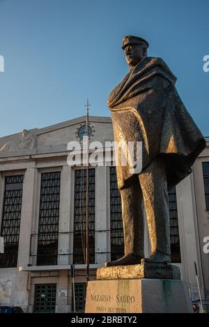 Statue of Nazario Sauro, the Italian Irredentist, outside the historic ...