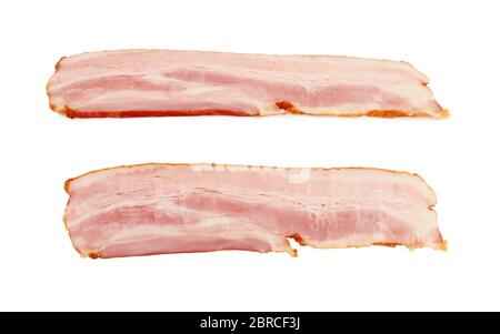 Fresh raw becon isolated on white background Stock Photo - Alamy