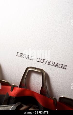 Legal coverage text written with a typewriter Stock Photo - Alamy