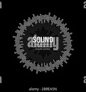 Radial audio waves. Round sound waveform circular equalizer ...