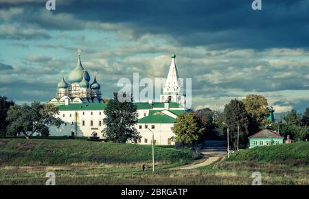 The ancient town of Suzdal in the evening. Gold ring of Russia ...
