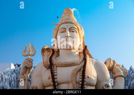 Lord Shiva statue at the Shivoham Shiva Temple, located in Bangalore ...