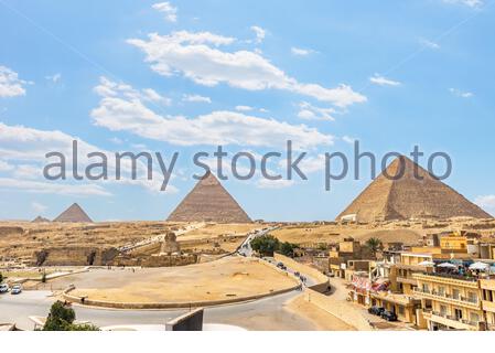 The Great Sphinx, Giza, Egypt - aerial photograph. Note the site is ...