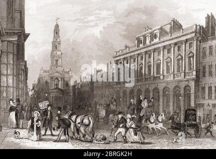 Old Somerset House, London England in the early 1700's before being ...
